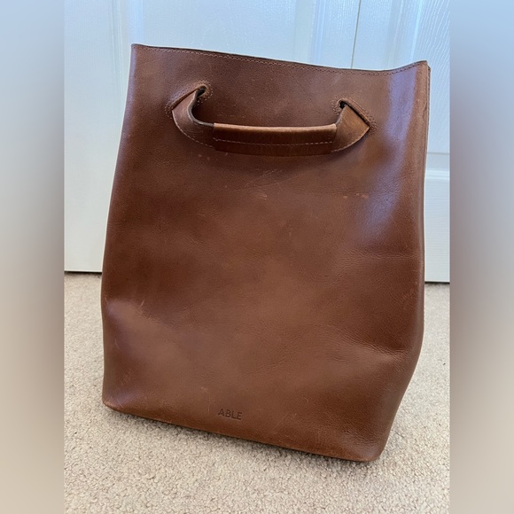 Able | Bags | Able Nelita Leather Backpack Shoulder Bag Cognac | Poshmark